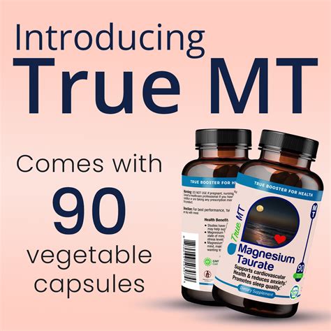 Truemed Magnesium Taurate 1500 Mg Cardiovascular Support Anxiety