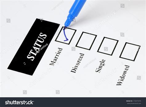 Form Showing Marital Status Check Boxes Stock Photo Shutterstock
