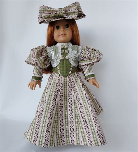 18 Inch Doll 1860s Four Piece Ensemble With Gored Skirt Jacket Lace