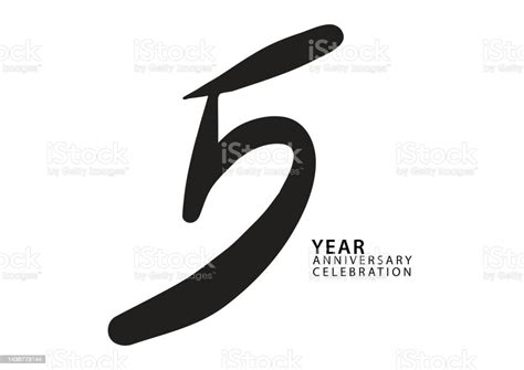 5 주년 기념 블랙 컬러 로고 타입 벡터 5 넘버 디자인 5 번째 생일 초대장 로고 번호 디자인 벡터 일러스트 레이 션 2022년에 대한 스톡 벡터 아트 및 기타 이미지