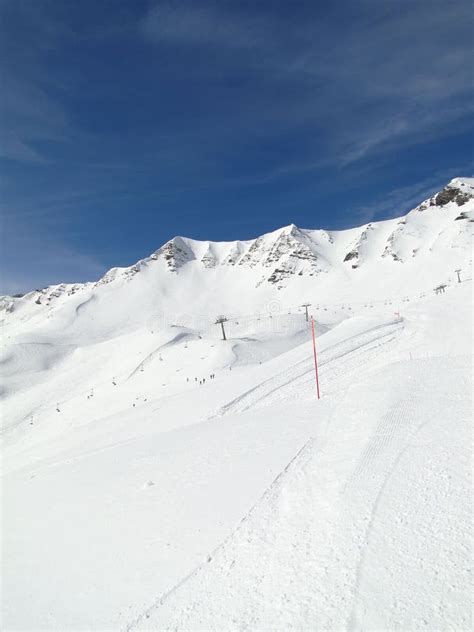 High Alpine Ski Area In French Alps Stock Image Image Of Hills