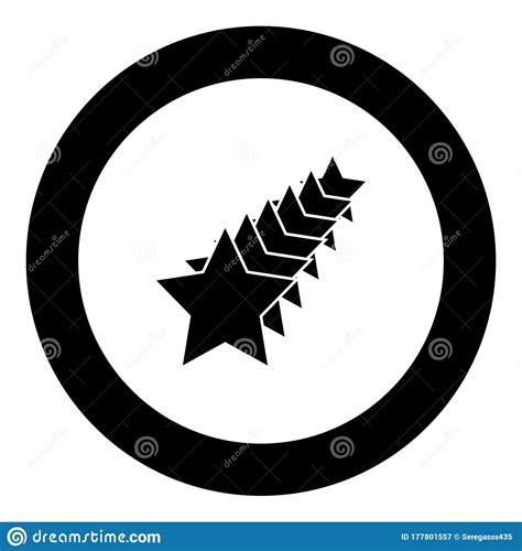 Six Stars Star Concept Icon In Circle Round Black Color Vector