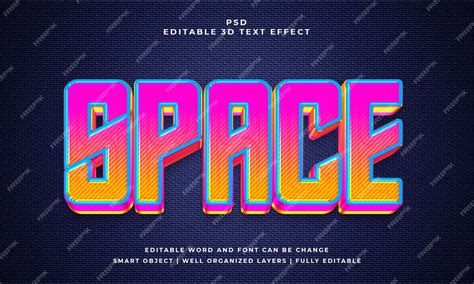 Premium Psd Space 3d Editable Psd Text Effect With Background