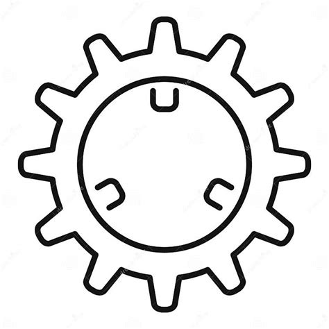 Gear Wheel Cogwheel Rotating Cog Icon Thin Line Vector Illustration