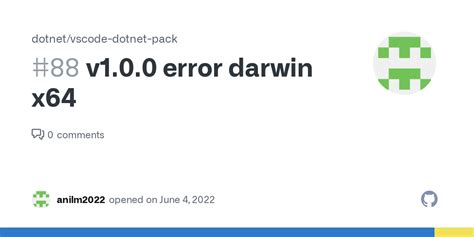 v1 0 0 error darwin x64 · issue 88 · dotnet vscode dotnet pack · github