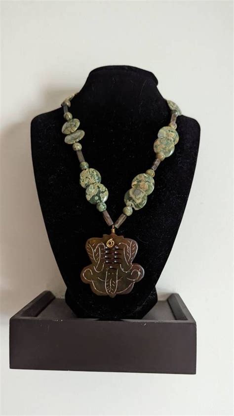Pendent Hand Carved Jade Gem