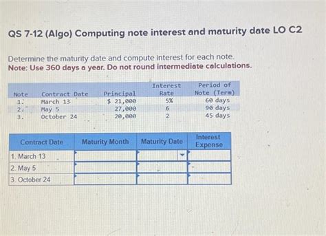 solved qs 7 12 algo computing note interest and maturity