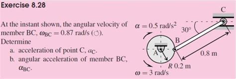 Solved Exercise At The Instant Shown The Angular Chegg