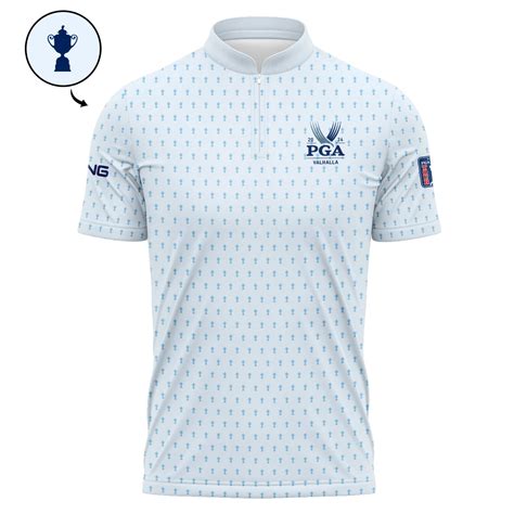 Golf Pattern Light Blue Cup 2024 Pga Championship Valhalla Ping Polo