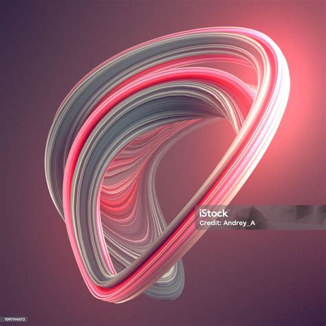 레드 트위스트 모양입니다 컴퓨터 생성 추상적인 기하학적 3d 렌더링 그림 3차원 형태에 대한 스톡 사진 및 기타 이미지 3차원 형태 개념 개발 Istock