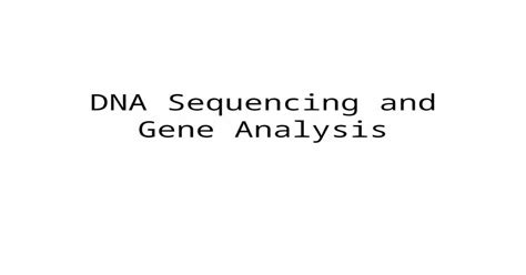 ppt dna sequencing and gene analysis determining dna sequence originally 2 methods were
