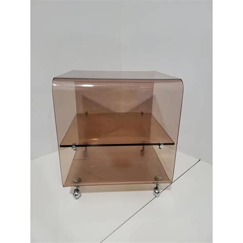 1970s Michel Dumas For Roche Bobois Plexiglass Rolling Side Table Chairish