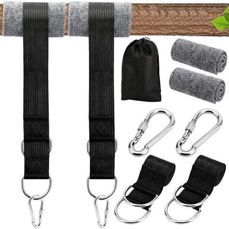 Sangle Hamac 2 X 150 Cm Sangle Balancoire Arbre Avec Mousquetons Et