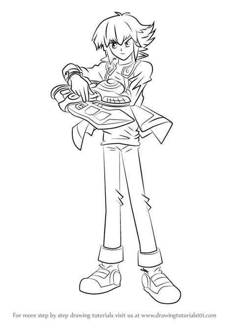 Learn How To Draw Jaden Yuki From Yu Gi Oh Gx Yu Gi Oh Gx Step By