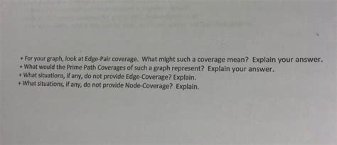 For Your Graph Look At Edge Pair Coverage What