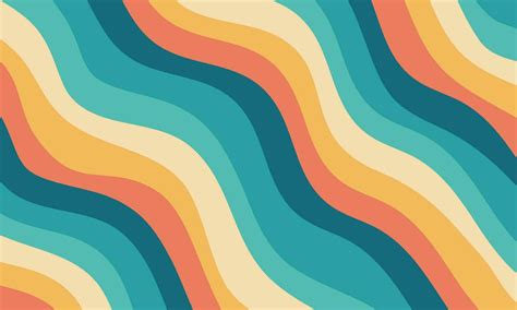 Retro Groovy Colorful Wavy Pattern Background 34618140 Vector Art At