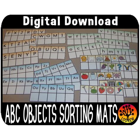 Alphabet Objects Sorting Mats Printable Game Literacy Center Etsy