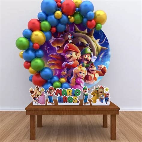 Painel Redondo Circular Super Mario Bros Filme Displays MercadoLivre