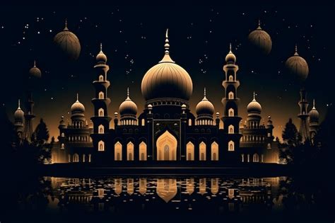 Fundo Da Mesquita Eid Mubarak Eid Ul Adha Foto Premium