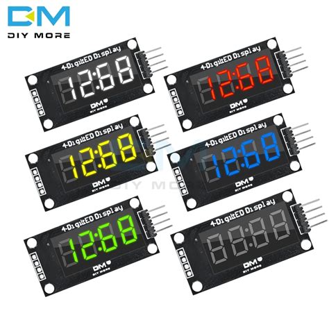 Display Digital Led Tubo Relógio Módulo Placa Led Para Arduino Pinos Pontos Duplos Tm