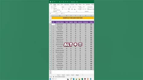 Excel Pro Tricks Autosum In Excel Excel Exceltips Shorts Short Tips Tamil Trend Youtube