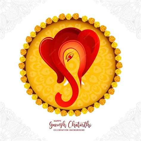 전통적인 행복 Ganesh Chaturthi 축제 축 하 배경 무료 벡터