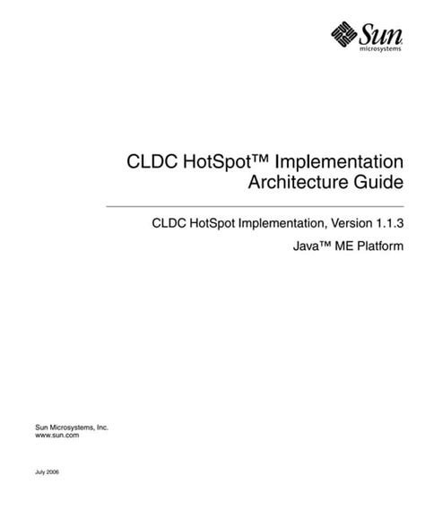 Cldc Hotspot Architecture Pdf