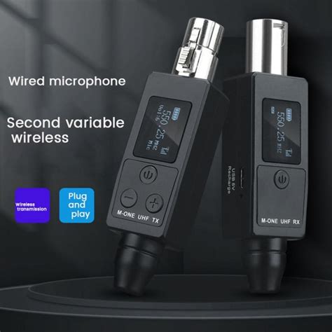 Uhf Wireless Microphone Converter Transmitter Receiver For Dynamic