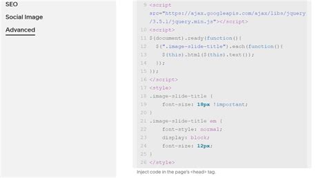 squarespace gallery block custom code summary block