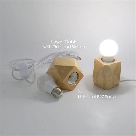 Wood E27 Socket Led Base Diy Wood Night Lamp