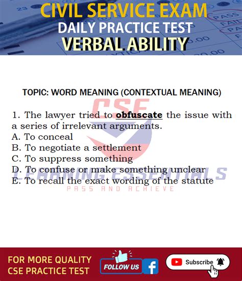 Cse Civil Service Exam Daily Practice Test Cse August 2025 Question No 1 Verbal Ability