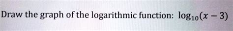 Solved Draw The Graph Of The Logarithmic Function Logâ‚ â‚€ XÂ³ 3