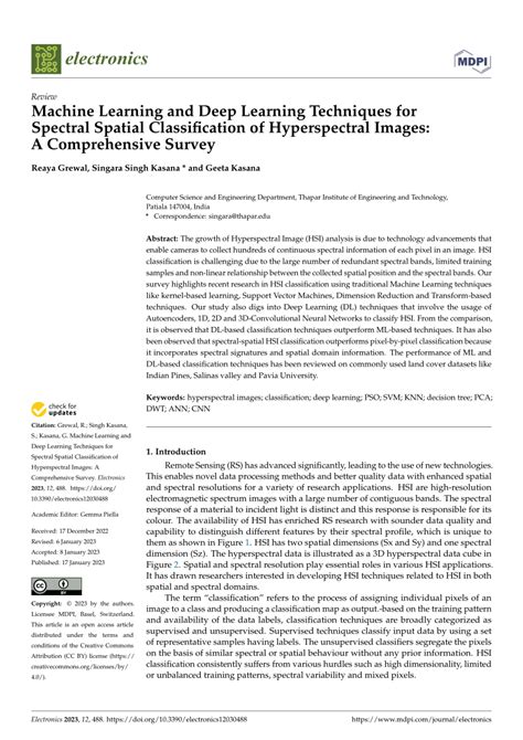 Pdf Machine Learning And Deep Learning Techniques For Spectral
