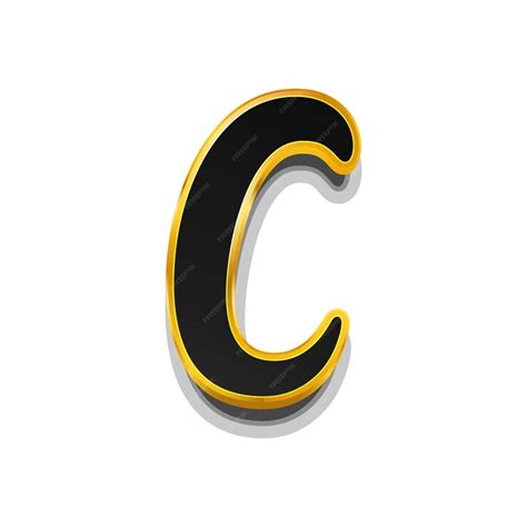 Premium Vector A Black And Gold Letter C With A White Background