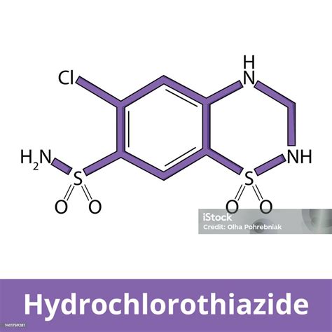 Chemical Structure Of Hydrochlorothiazide Stock Illustration Download