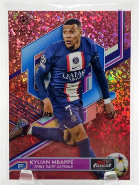 2022 23 Topps Finest Ucl Psg Kylian Mbappé Or Rose Mini Réfracteur
