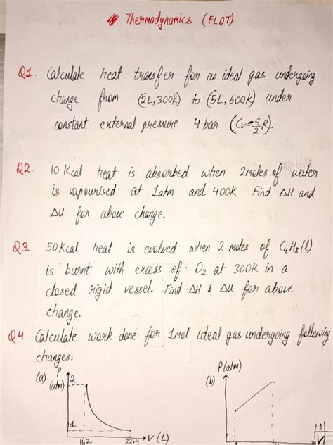 Thermodynamics Thermochemistry Questions Pdf