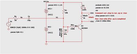 SOLVED Bias The Base Resistor To Allow BJT To Just Turn On The LED With A Vpk Input Signal