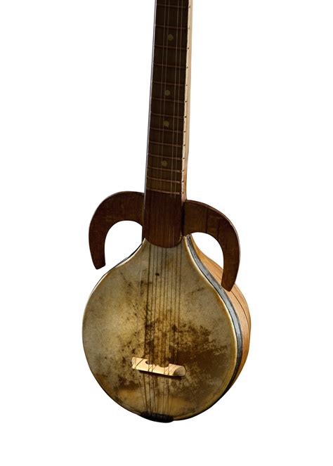 An Ancient Asian Stringed Musical Instrument Isolated Central Asia
