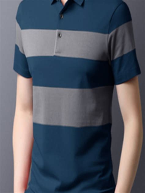 Buy Eyebogler Striped Polo Collar Cotton T Shirt Tshirts For Men