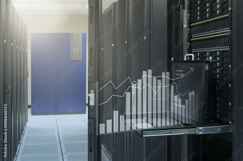 Monitor Console Show Virtual Graph Analysis Of Server In Data Ce Stock