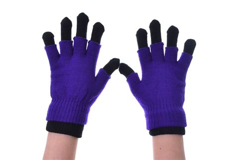 Purple And Black Poizen Industries Double Gloves