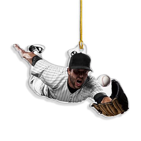 Baseball Player Custom Shape Photo Personalized Ornament Sandjest