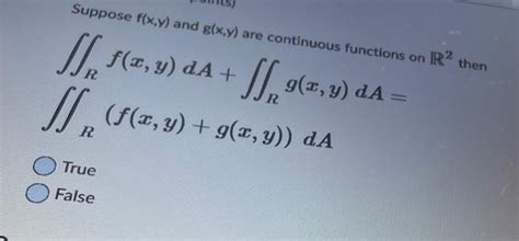solved suppose f x y and g x y are continuous functions on
