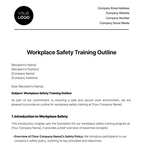 Safety Training Outline At Maxine Quiroz Blog