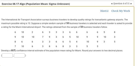 Solved Exercise 08 17 Algo Population Mean Sigma Unknown