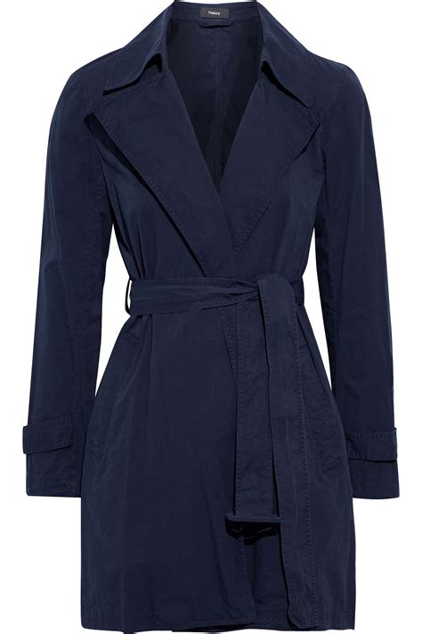 Theory Oaklane Cotton Twill Trench Coat The Outnet
