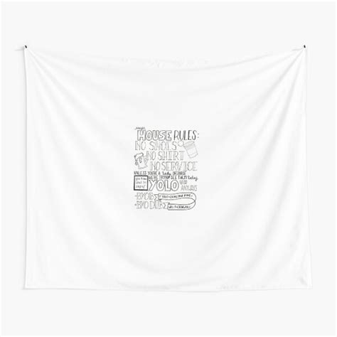 House Rules Poster Tapestry By Anessabyer Redbubble