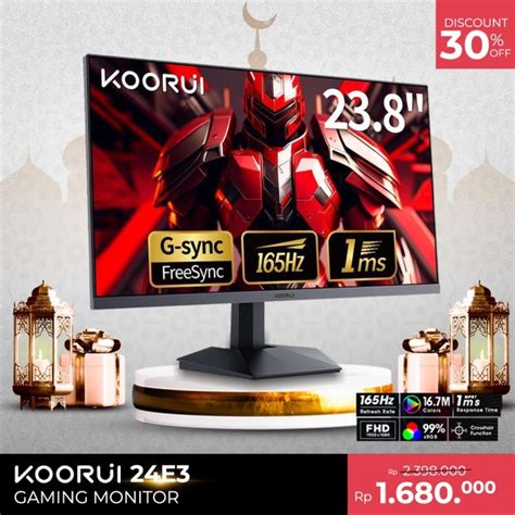 Promo KOORUI 24E3 24 Inch FHD GAMING MONITOR 165Hz 1ms IPS Cicil 0 3x