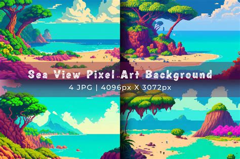 Sea View Background Pixel Art Graphic By Srempire · Creative Fabrica